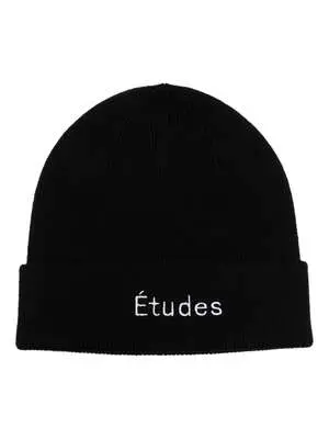 ÉTUDES STUDIO Logo-embroidered Wool Beanie - Black