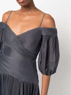 Zimmermann Off-shoulder Pleated Midi Dress