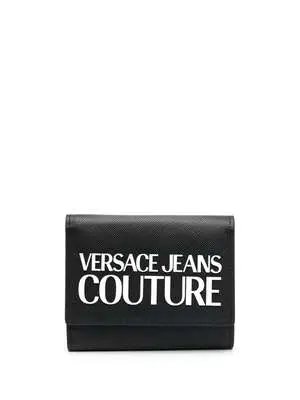 Versace Logo-plaque Leather Wallet - Black