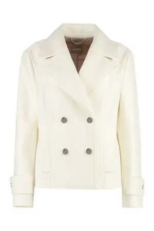BOSS Double-breasted Wool And Cashmere Coat - Panna