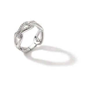 John Hardy Surf Link Ring With Diamonds