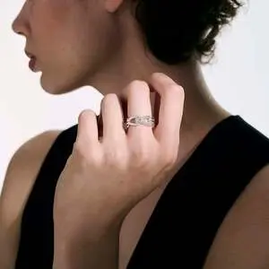 John Hardy Surf Link Ring With Diamonds