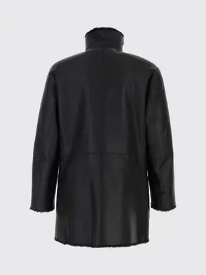 Giorgio Armani Double-breasted Lamb Shearling Coat With High Collar