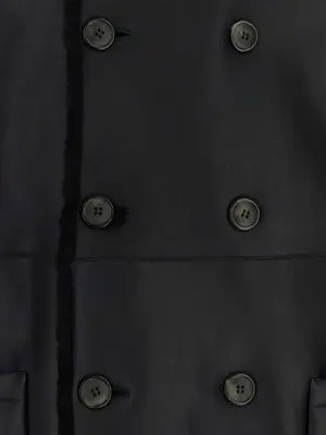 Giorgio Armani Double-breasted Lamb Shearling Coat With High Collar