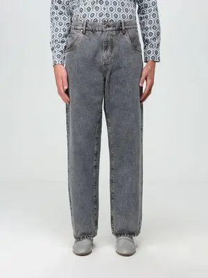 Etro Embroidered Logo Denim Jeans - Grey
