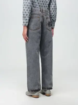 Etro Embroidered Logo Denim Jeans - Grey