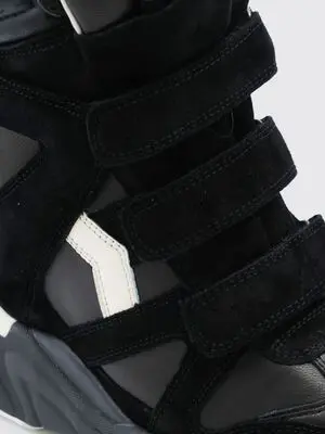 Isabel Marant Étoile Balskee High-top Wedge Sneakers In Leather And Suede - Black