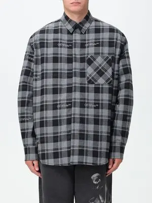 Off-White Overshirt In Checkered Cotton - Black