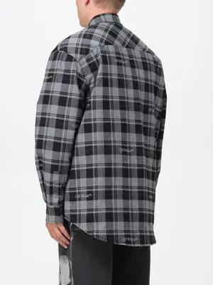 Off-White Overshirt In Checkered Cotton - Black