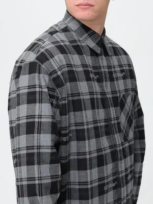 Off-White Overshirt In Checkered Cotton - Black