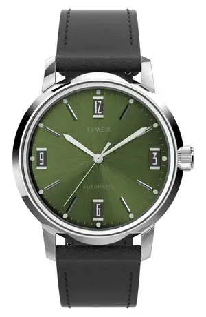 TIMEX® Marlin Automatic Strap Watch - Silver/ Green/ Black