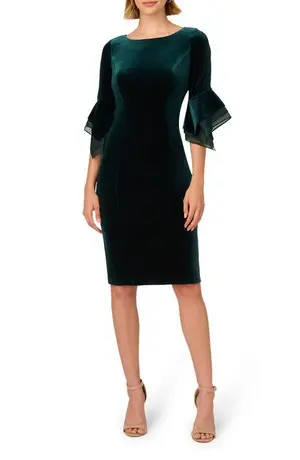 Adrianna Papell Bell Sleeves Cocktail Dresses
