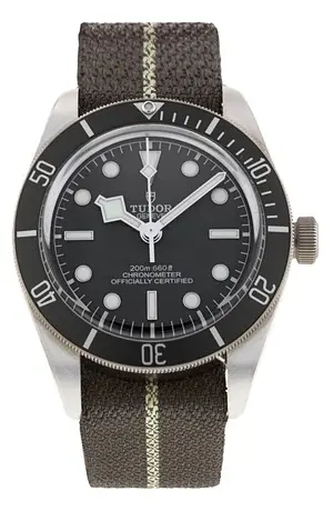 WATCHFINDER & CO. Tudor Preowned Black Bay Fabric Strap Watch