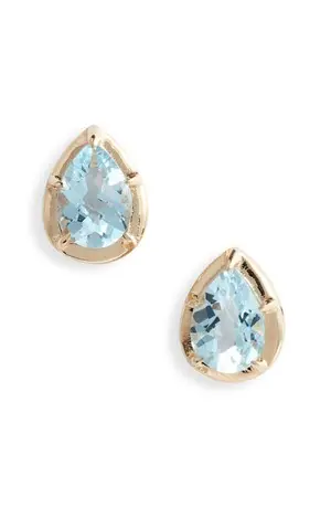 Anzie Mélia Pear Stud Earrings - Blue