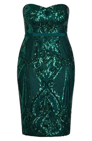 City Chic Sofia Sequin Sheath Cocktail Dress
