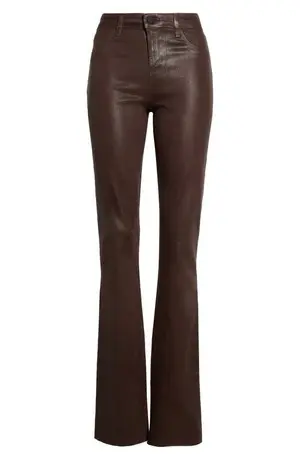 L'AGENCE Ruth Coated High-Waist Straight-Leg Jeans