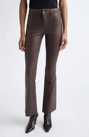 L'AGENCE Ruth Coated High-Waist Straight-Leg Jeans