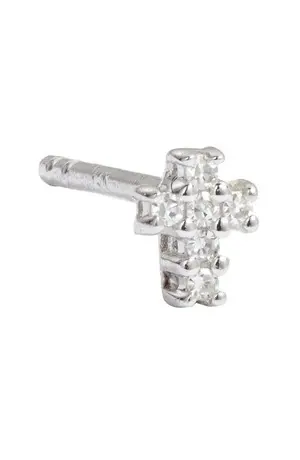 Meira T Diamond Cross Stud Earrings