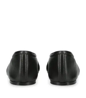 Le Monde Beryl Leather Ballet Flats - Black