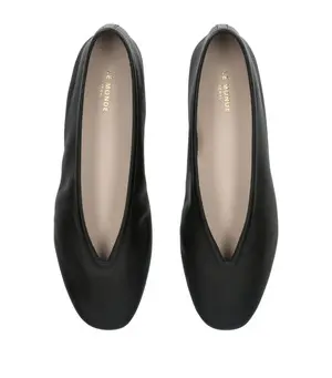 Le Monde Beryl Leather Ballet Flats - Black