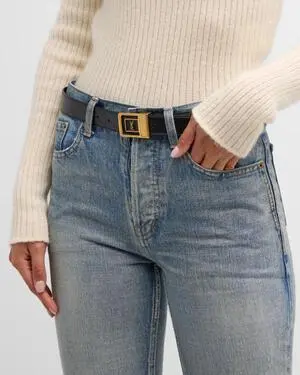 Saint Laurent Buckle Leather Belt
