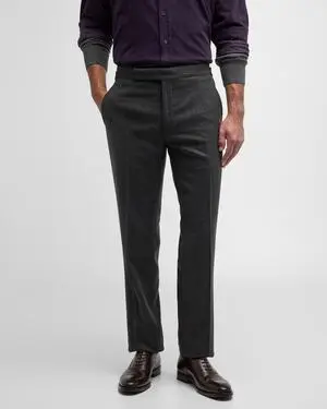 Ralph Lauren Men's Gregory Hand-tailored Flannel Trousers - Grey