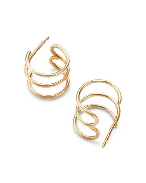 MOON & MEADOW 14k Yellow Triple Wire Cuff Earrings