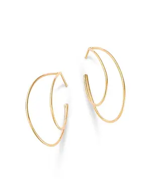 MOON & MEADOW 14k Yellow Double Wire Hoop Earrings - Gold