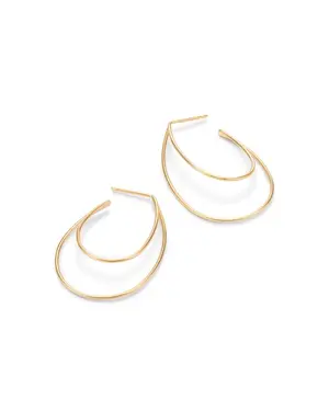 MOON & MEADOW 14k Yellow Double Wire Hoop Earrings