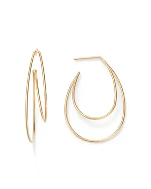 MOON & MEADOW 14k Yellow Double Wire Hoop Earrings