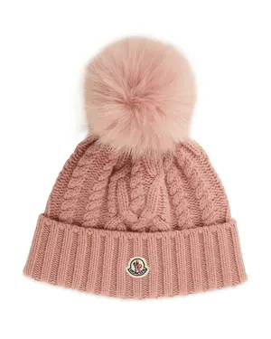 Moncler Cable Knit Pom-pom Beanie