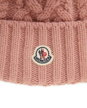 Moncler Cable Knit Pom-pom Beanie