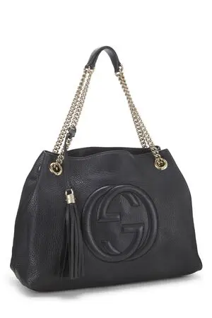 Gucci Leather Soho Chain Tote - Black