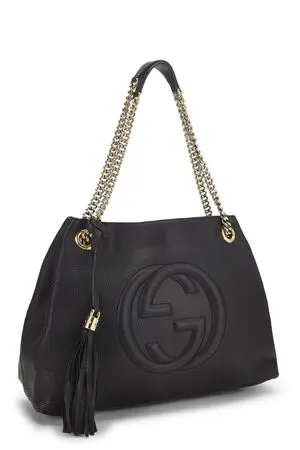 Gucci Leather Soho Chain Tote - Black