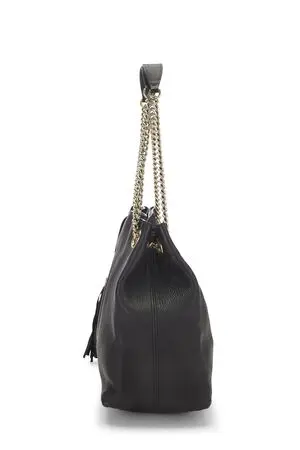 Gucci Leather Soho Chain Tote - Black