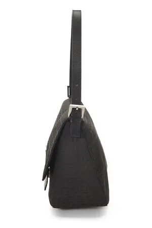 Fendi Zucchino Canvas Mama Shoulder Bag - Black