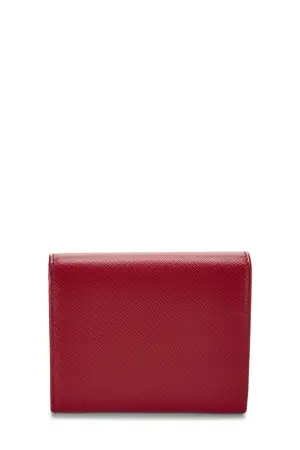 Prada Saffiano Compact Wallet - Red