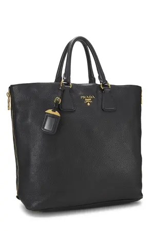 Prada Vitello Daino Side Zip Tote