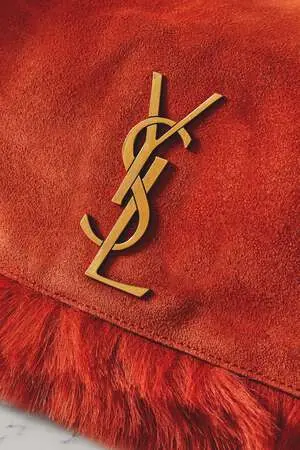 Saint Laurent Kate Reversible Faux Fur And Suede Shoulder Bag