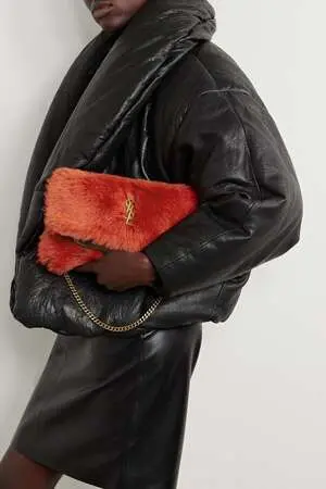 Saint Laurent Kate Reversible Faux Fur And Suede Shoulder Bag