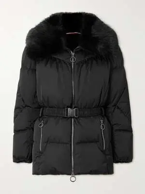 Fusalp Vela Faux Fur-trimmed Belted Down Jacket