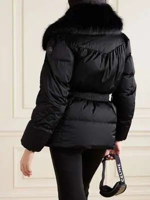 Fusalp Vela Faux Fur-trimmed Belted Down Jacket