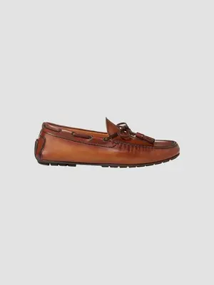 Ralph Lauren Purple Label Harold Tassel Driver Loafers - Tan