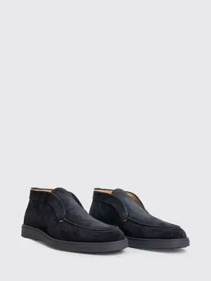 Santoni Suede Ankle Boots - Navy