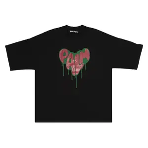 Palm Angels Spray Heart Loose Tee /fuchsia - Black