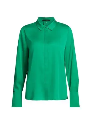 Kobi Halperin Larissa Collared Silk-blend Blouse Peacock