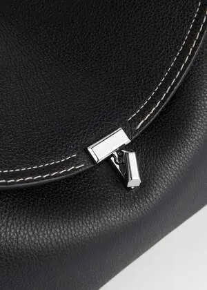 TOTEME T-lock Grained-leather Top Handle
