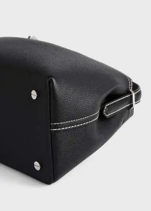 TOTEME T-lock Grained-leather Top Handle