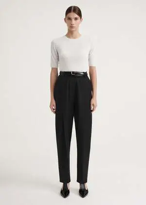 TOTEME Deep Pleat Straight Leg Trousers