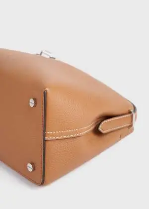 TOTEME T-lock Grained-leather Top Handle Bag - Brown
